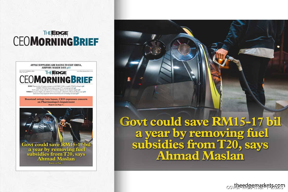 Govt could save RM15-17b annually by removing fuel subsidies from T20, says Ahmad Maslan