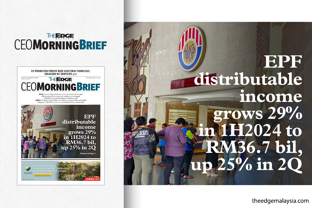 EPF distributable income grows 29% in 1H2024 to RM36.7b, up 25% in 2Q