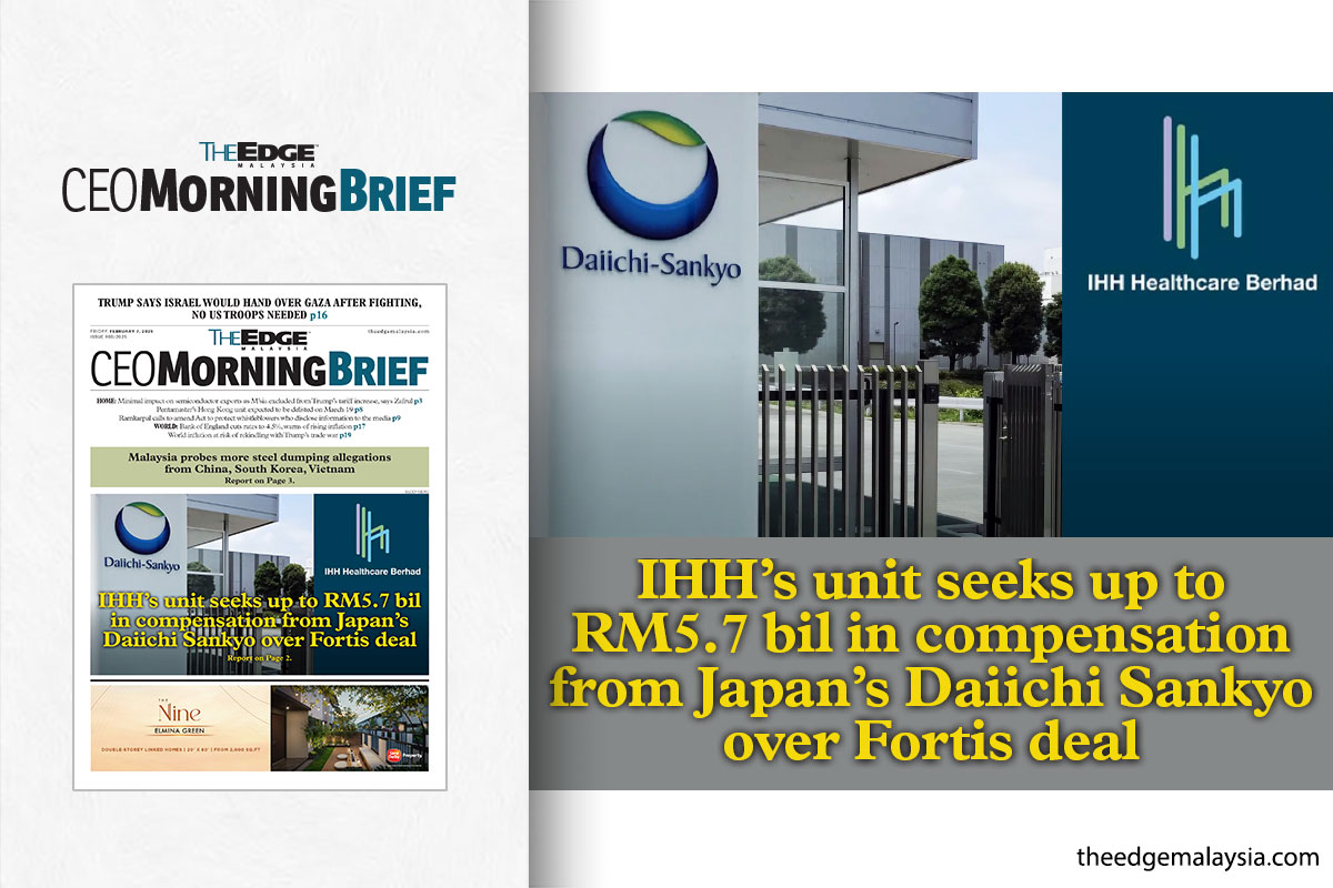IHH’s unit seeks up to RM5.7 bil in compensation from Japan’s Daiichi Sankyo over Fortis deal