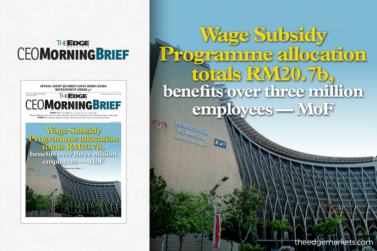 Wage Subsidy Programme allocation totals RM20.7b, benefits over three ...