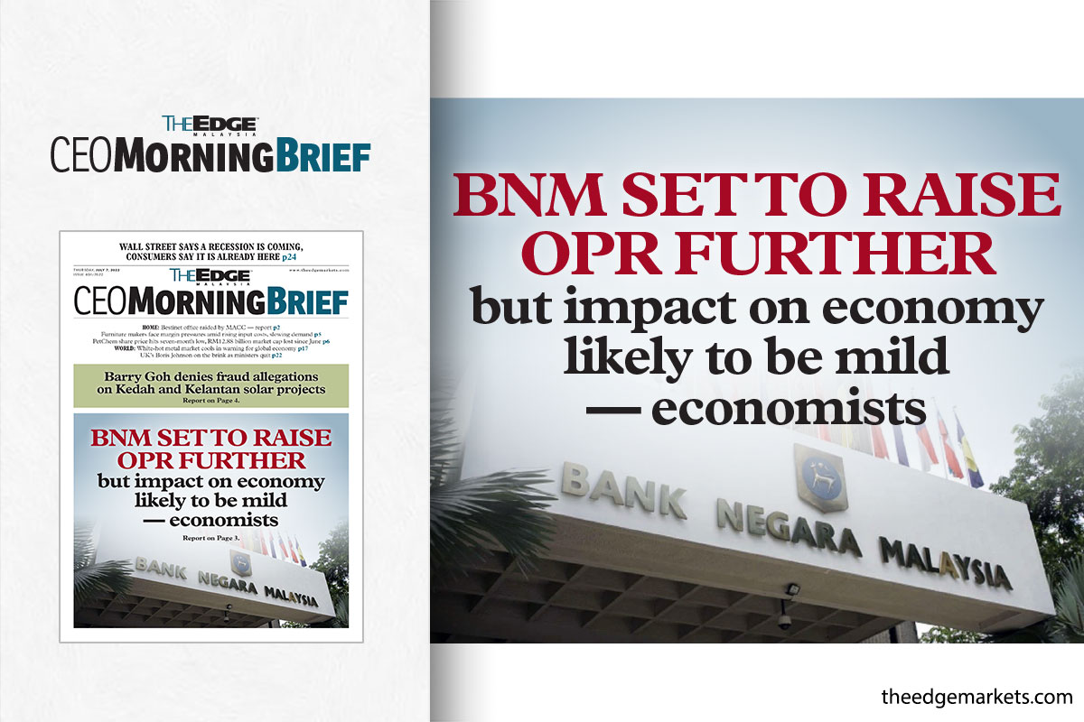 BNM set to raise OPR further but impact on economy likely to be mild ...