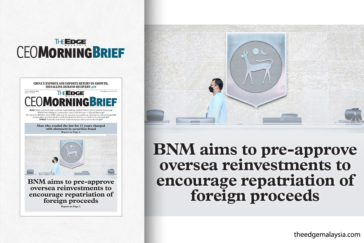 BNM aims to pre-approve oversea reinvestments to encourage repatriation ...