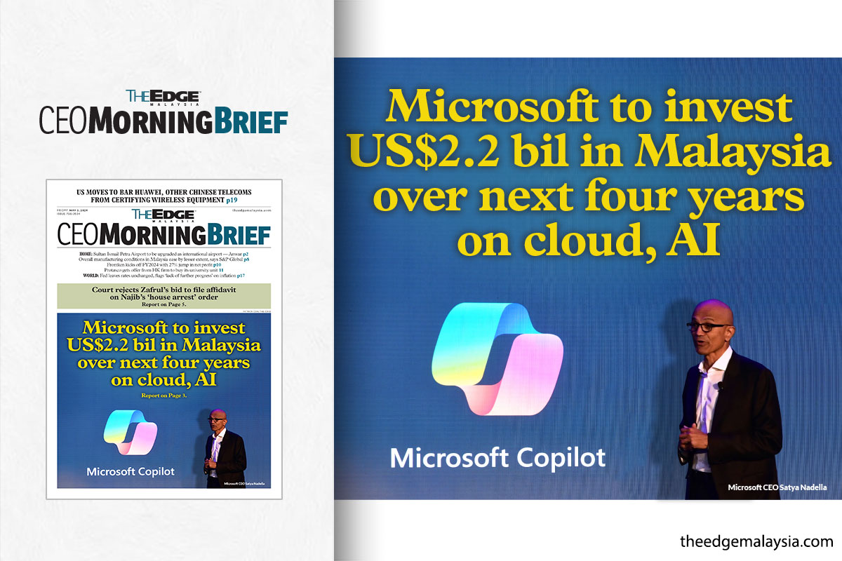 Microsoft to invest US$2.2 bil in Malaysia over next four years on cloud, AI
