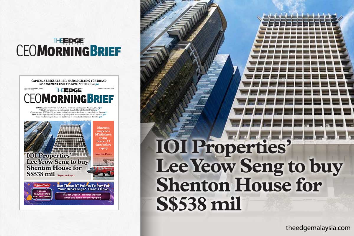 Lee Yeow Seng of IOI Properties Group to buy Shenton House for S$538m