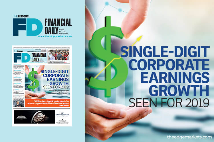 Single-digit corporate earnings growth seen for 2019