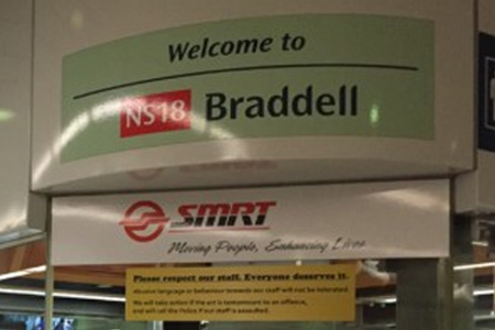 Delay on North-South line due to train fault at Braddell station