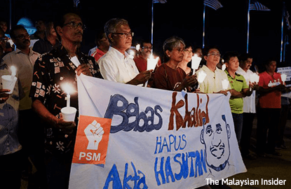 Ipoh PSM holds vigil for detained activist Khalid Ismath